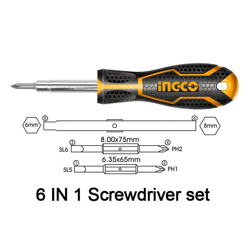 Ingco 6 In 1 Screwdriver Set – Halozon Online Services
